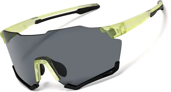 Zenni Sunglasses Half-rim Plastic Frame - Chartreuse With Gray Lens