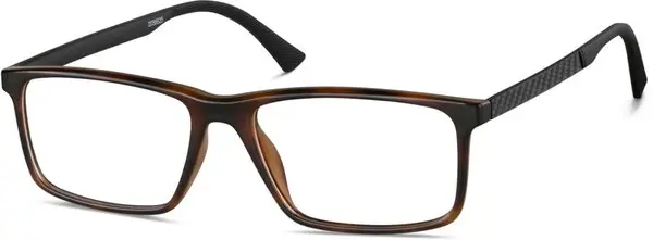 Zenni Rectangle Eyeglasses Carbon Fiber Full Rim Frame - Tortoiseshell