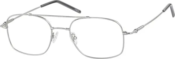 Zenni Aviator Flex Titanium Full Rim Frame - Silver