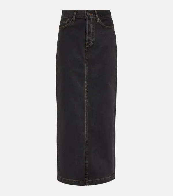 Wardrobe.NYC Denim Maxi Skirt - Black