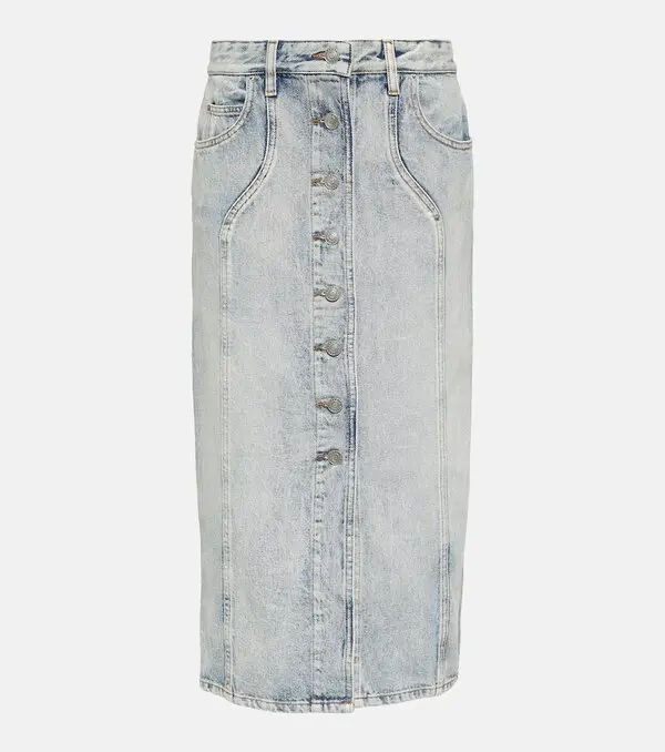 MARANT ETOILE Vandy Denim Midi Skirt - Blue