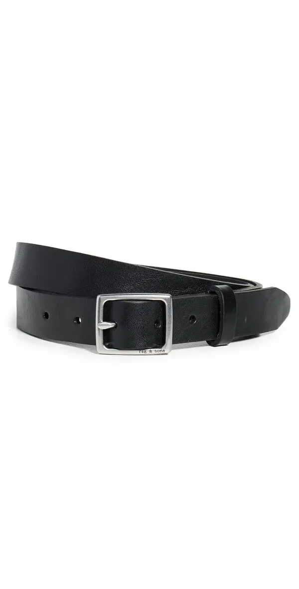 Rag & Bone Baby Boyfriend Leather Belt - Black
