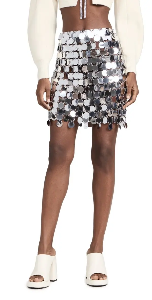 Rabanne The Sparkle Discs Skirt - Silver