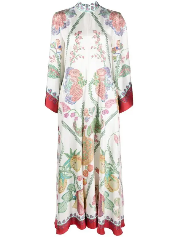 La DoubleJ Magnifico Flower Placée-print Maxi Dress