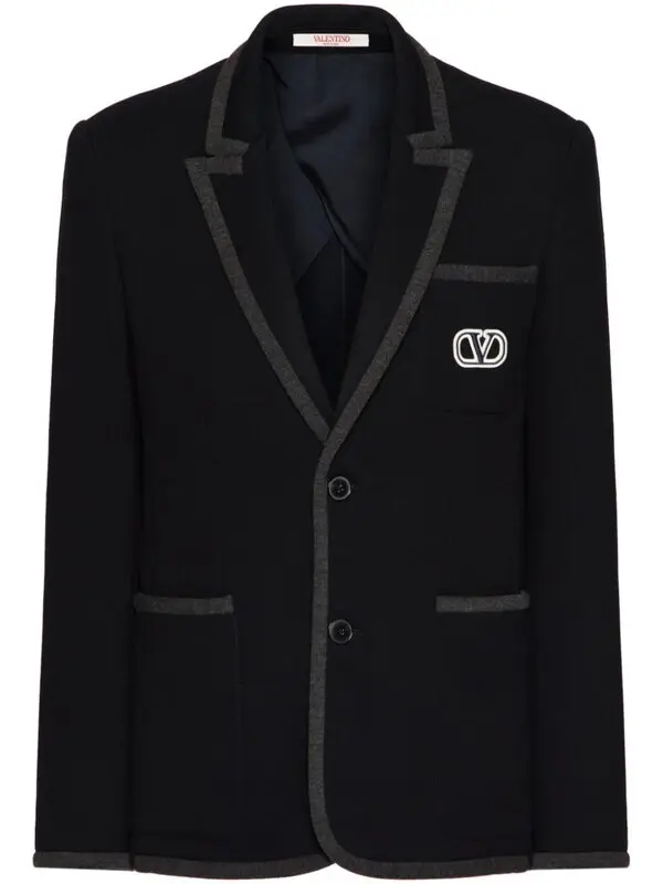 Valentino Garavani Vlogo Signature Single-breasted Blazer - Black