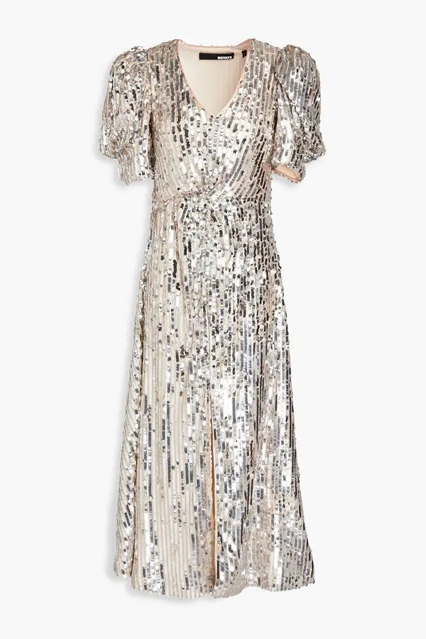 Remain Birger Christensen Sequined Mesh Midi Dress