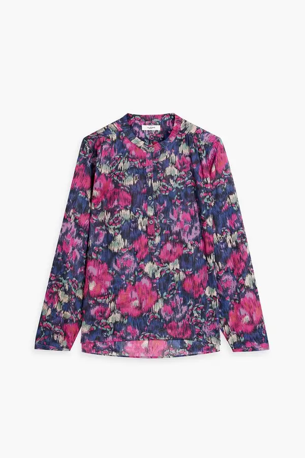 MARANT ETOILE Maria Printed Cotton-voile Top - Magenta