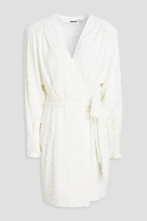Remain Birger Christensen Sequined Mini Wrap Dress