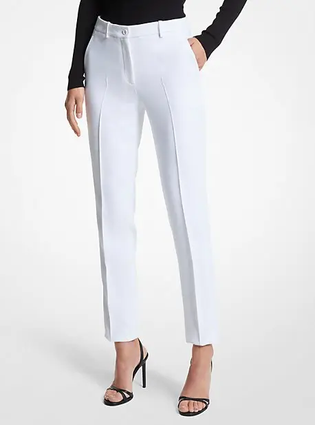 Michael Kors Samantha Double Crepe Sablé Pants - White