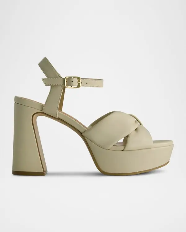 Bernardo Veronika Platform Sandals - Eggshell Glove Leather