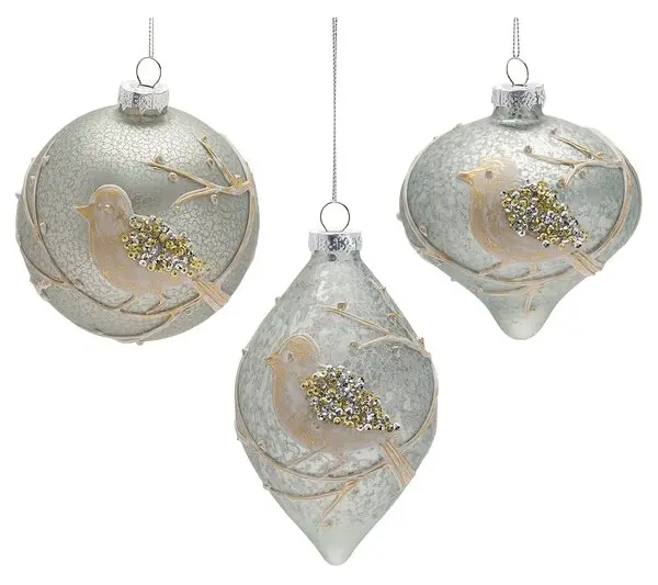 MELROSE Beaded Glass Bird Ornament