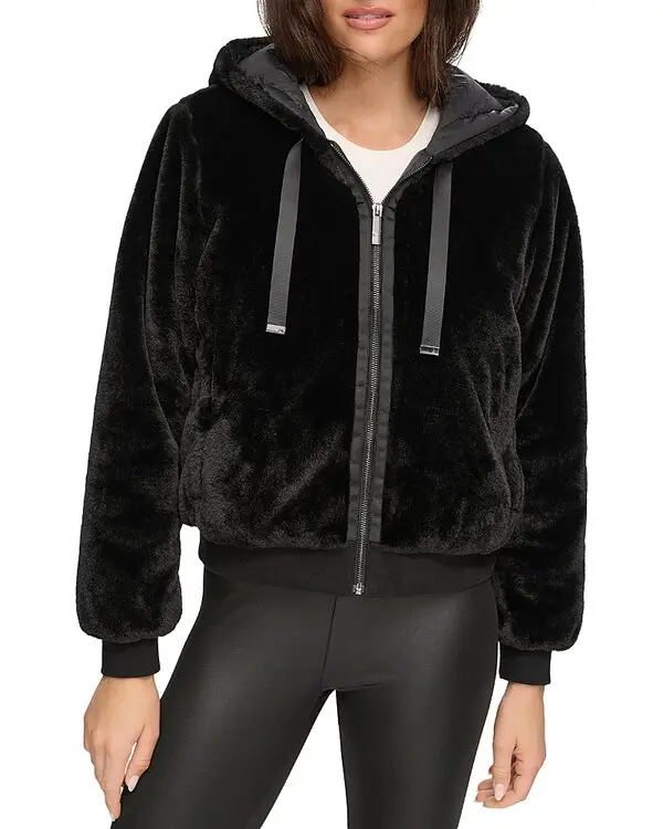 Marc New York Faux Fur Zip-up Hoodie
