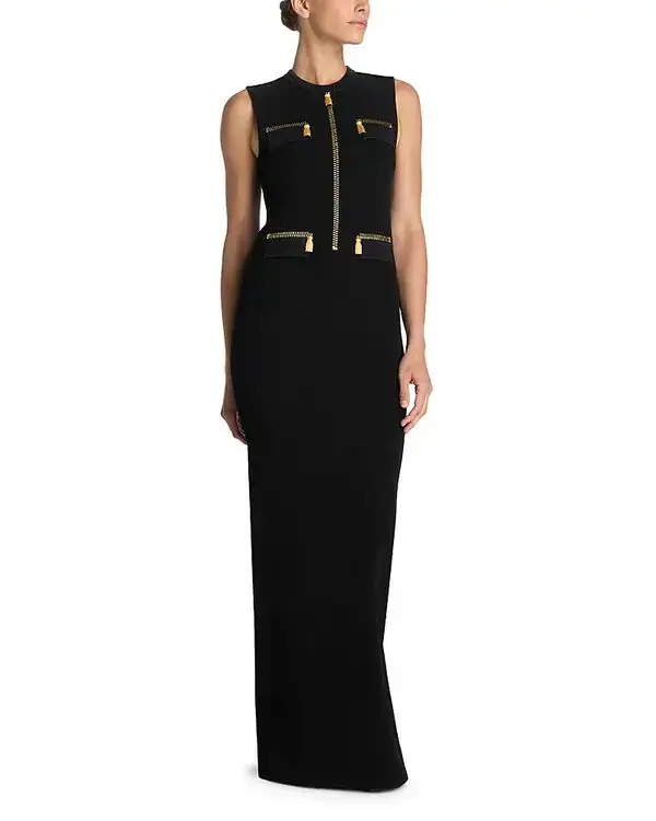 St. John Sleeveless Knit Gown In Black - 82% Off | Editorialist