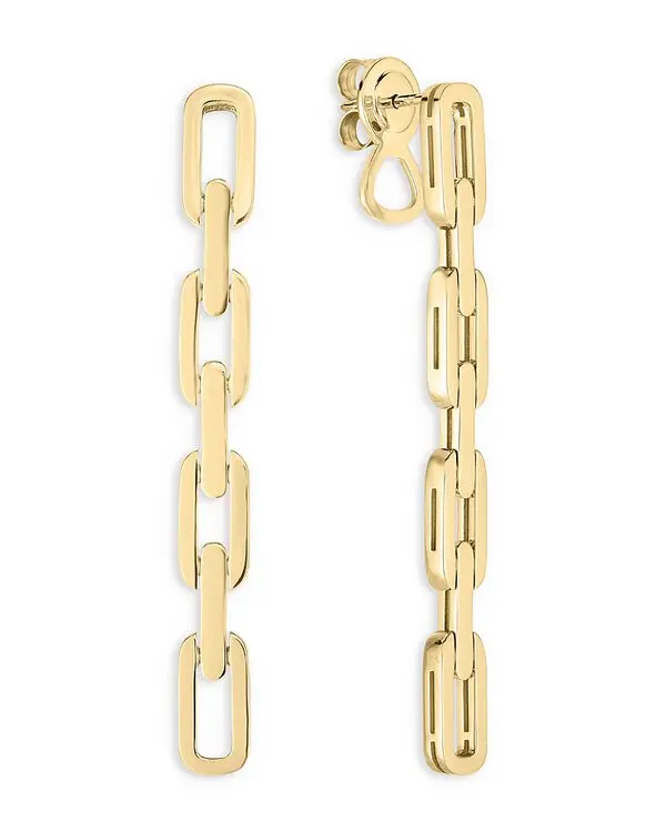 Roberto Coin 18k Yellow Navarra Link Drop Earrings