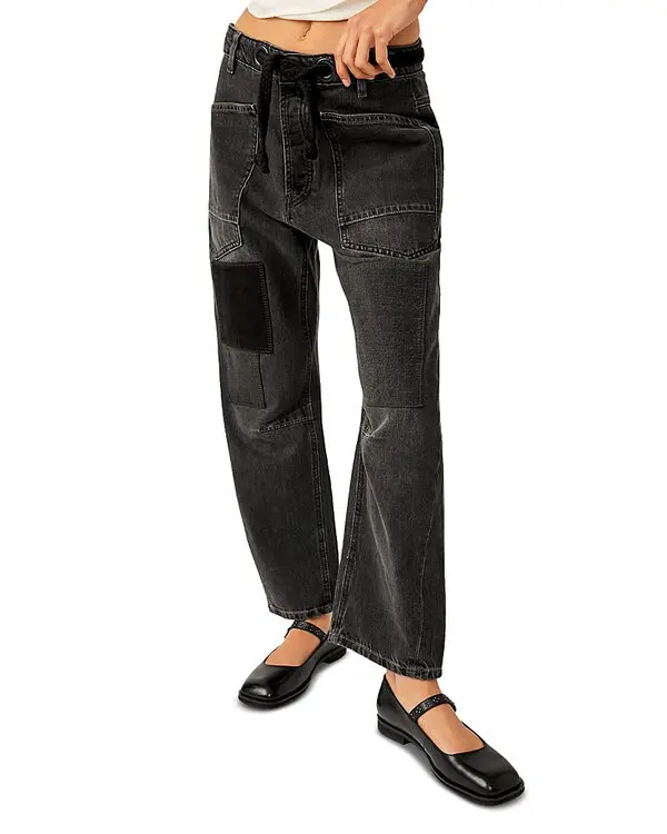 Free People We The Free Moxie Barrel Jeans - Night Hawk