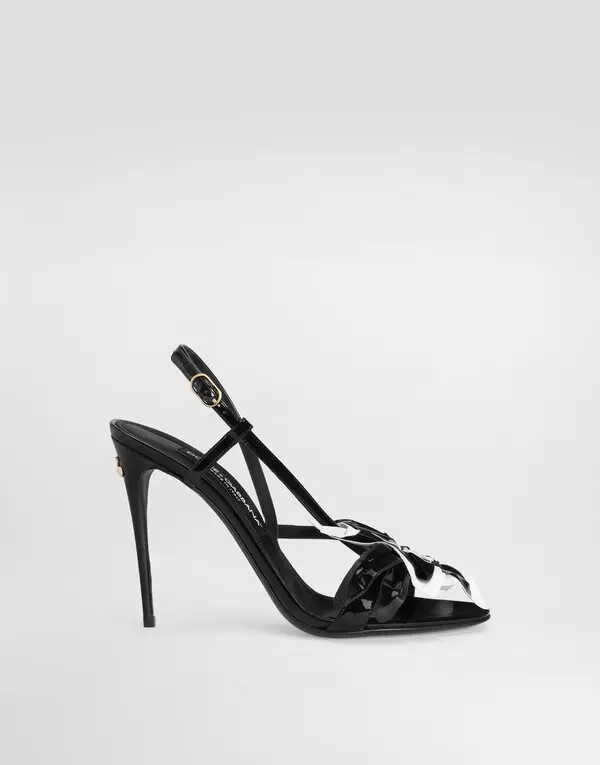 Dolce & Gabbana Ricamo Patent Leather Sandals