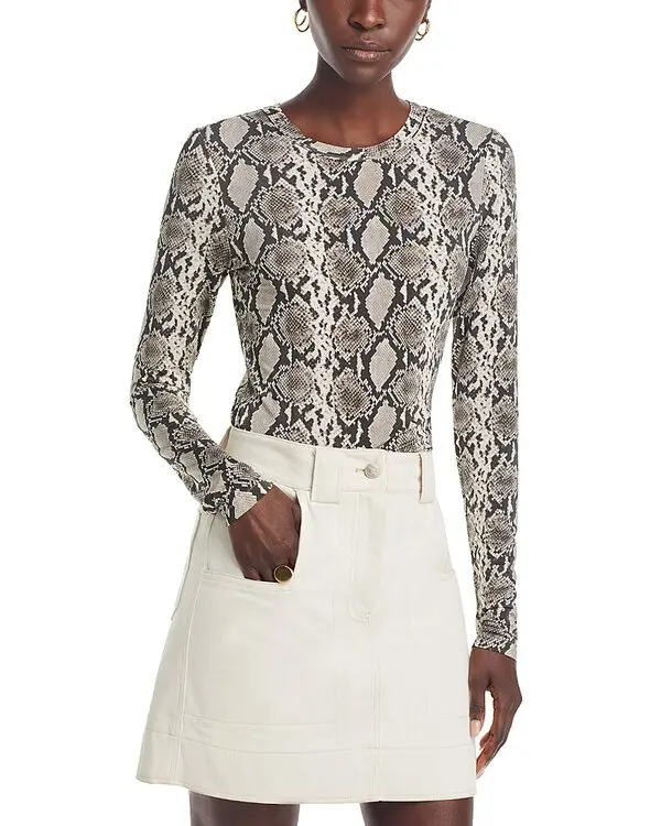 Rag & Bone Sabeen Floral Print Long Sleeve Tee - Snake Print