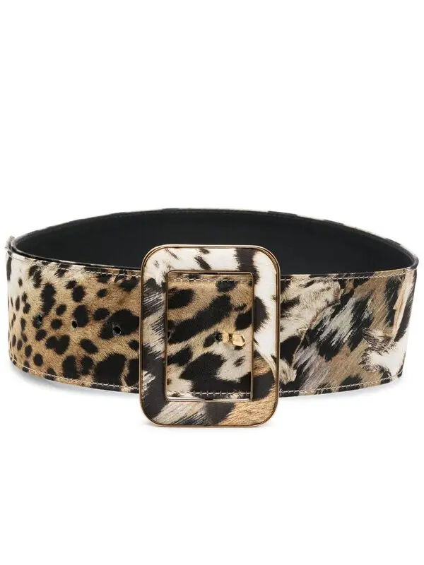 Roberto Cavalli Leopard-Print Leather Belt - Neutrals  display picture 2
