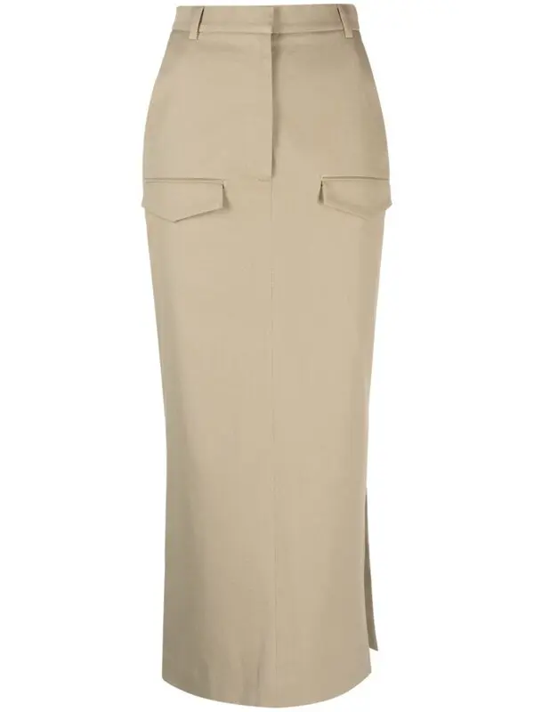 Nanushka Edena Twill Midi Skirt - Neutrals