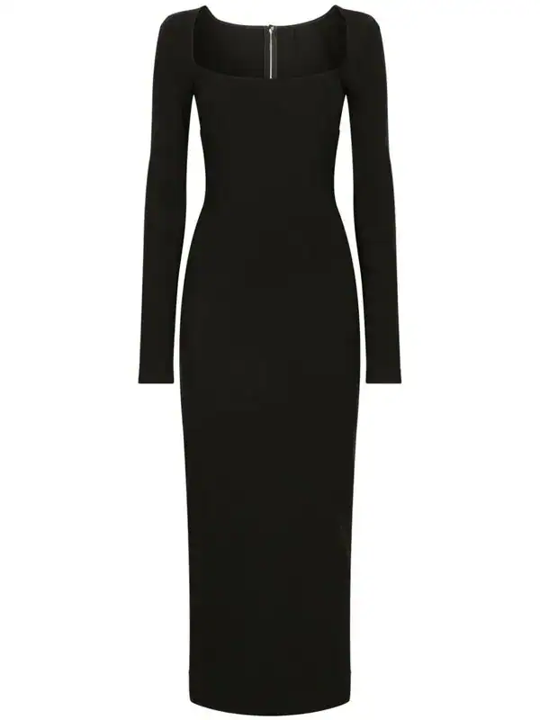 Dolce & Gabbana Long-Sleeve Midi Dress In Black - 32% Off | Editorialist