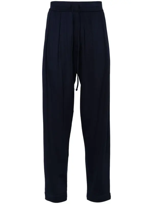 4SDESIGNS Logo-embroidered Inverted-pleat Track Pants