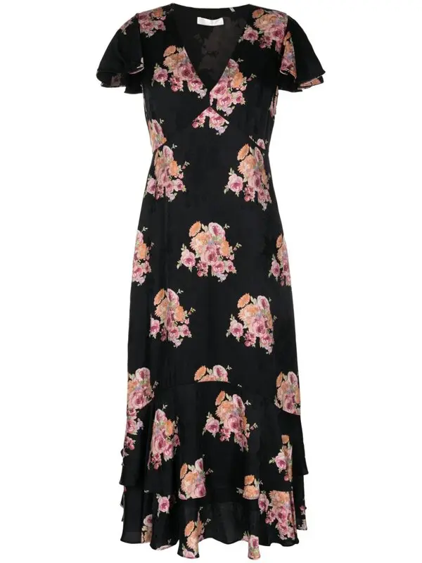LoveShackFancy Elowen Floral-print Midi Dress