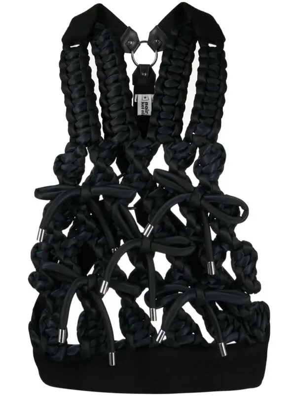 Noir Kei Ninomiya Bow-embellished Macramé Vest