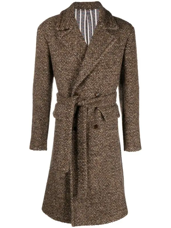 Etro Notched-lapels Belted-waist Coat