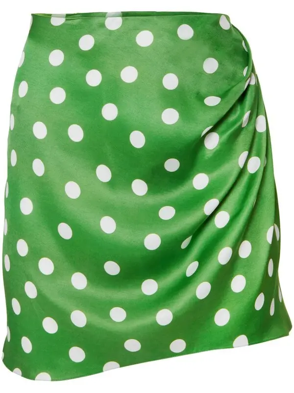 Carolina Herrera Polka-dot Print Ruched Skirt