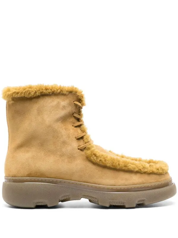 Burberry Creeper Suede Boots - Brown