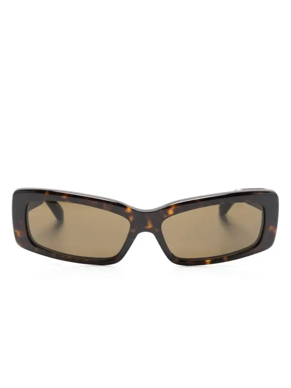Balenciaga Tortoiseshell Rectangle Sunglasses