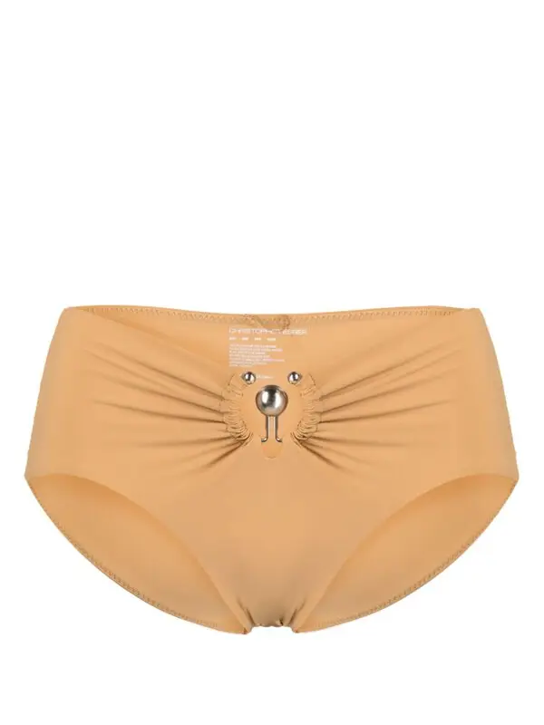 Christopher Esber Orbit Ruched Bikini Bottom - Neutrals