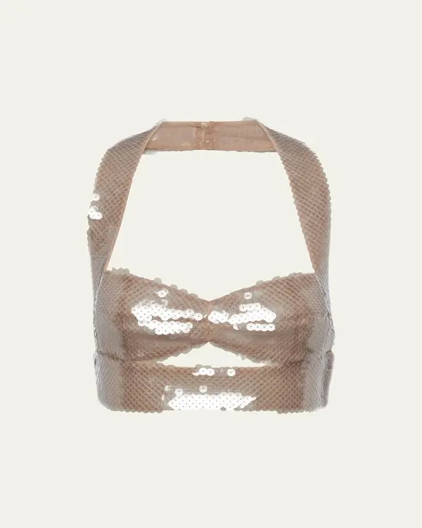 Prada Sequined Tulle Top - Perla