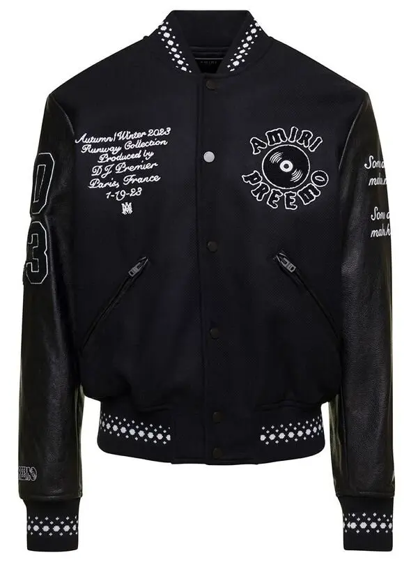 Buy Amiri Dj Preemo Varsity Jacket Look 9 - Black At 33% Off | Editorialist