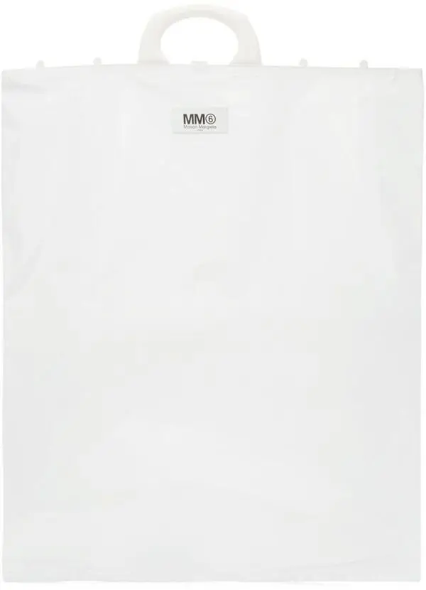 Buy MAISON MARGIELA Mm6 Logo Tote Bag - White At 33% Off | Editorialist