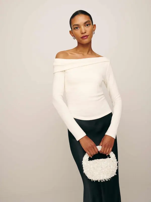 REFORMATION Elio Knit Top - Fior Di Latte