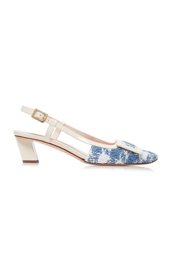 ROGER VIVIER Lacquered Buckle-embellished Slingback Pumps