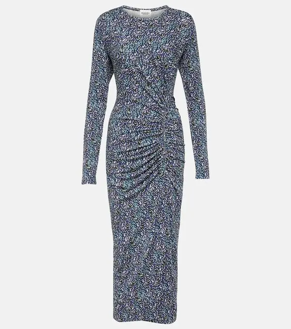 MARANT ETOILE Jelina Floral Jersey Midi Dress - Blue