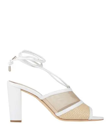Mia Becar Thong Sandal With Ties At Ankle - White