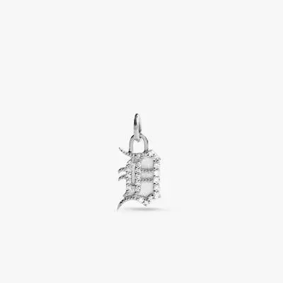 Shinola Pave Detroit D Charm - Sterling Silver
