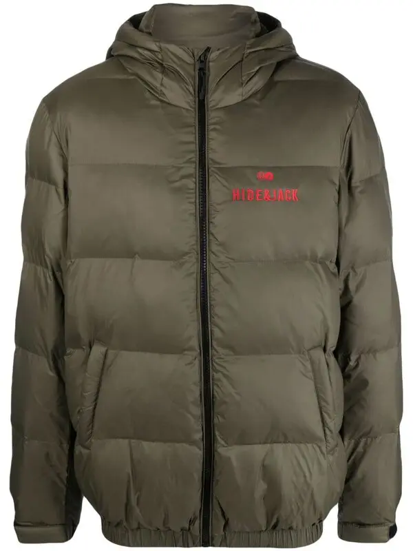 HIDE&JACK Logo-embroidered Hooded Padded Jacket