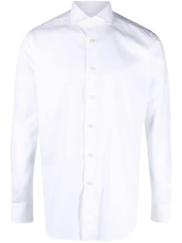 XACUS Spread-collar Cotton Shirt - White