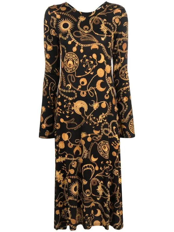 MARINE SERRE Ornament Jewellery-print Midi Dress