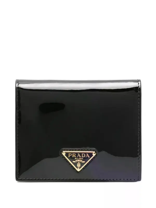 Prada Triangle-logo Patent Leather Wallet