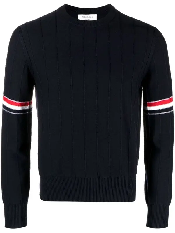 Thom Browne Rwb-stripe Long-sleeve Jumper - Blue