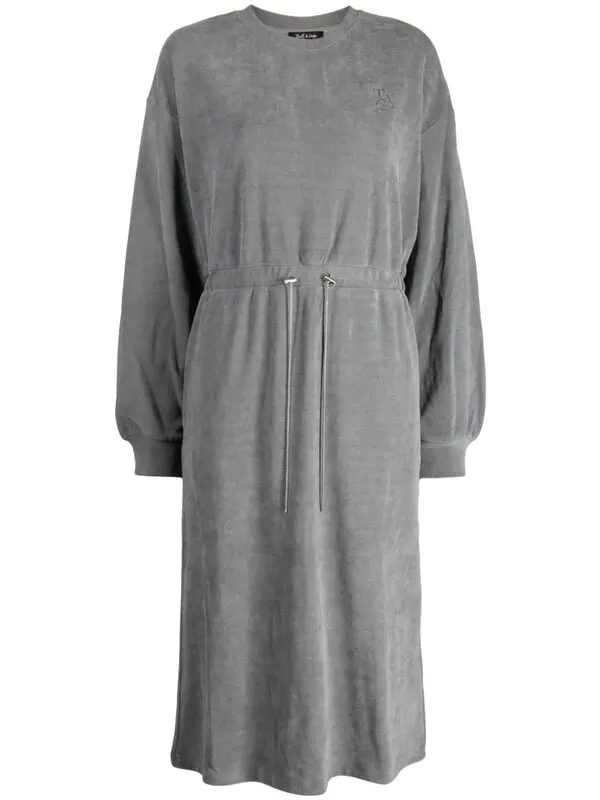 TOUT A COUP Logo-embroidered Drawstring Midi Dress