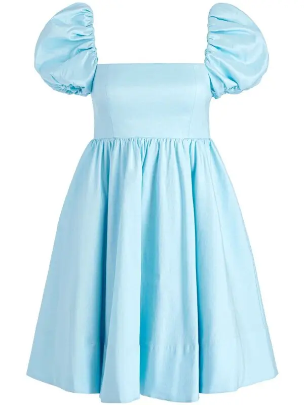 Alice + Olivia Sharilyn Puff-sleeves Minidress - Blue