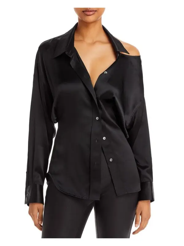 Buy Alexander Wang Open Back Button Down Blouse - Black At 51% Off ...