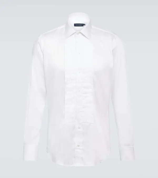 Thom Sweeney Cotton-blend Poplin Tuxedo Shirt