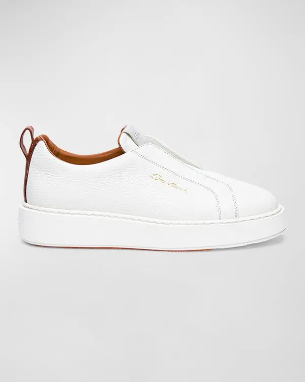 Santoni Vicky Leather Slip-on Sneakers